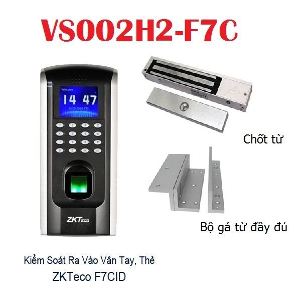 Khóa vân tay ZKTeco VS002H2 chốt từ cửa lùa, đẩy vào | thinhanphat.vn